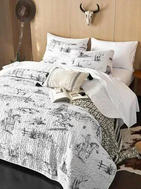 Other | Western Quilt Set Rustic Ranch Life With Cowboy Southwestern ...